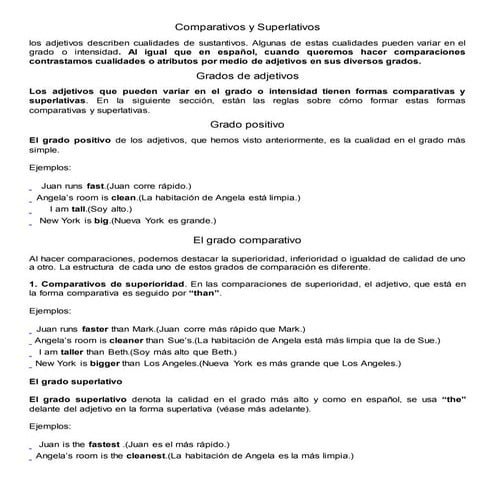 Comparativos y superlativos | DOCX