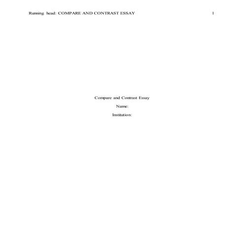 Compare and contrast essay sample | PDF