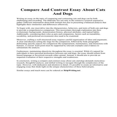 Compare And Contrast Essay About Cats And Dogs.pdf