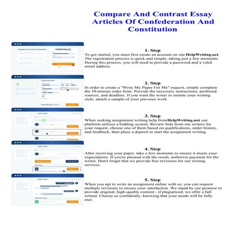 Compare And Contrast Essay Articles Of Confederation And Constitution | PDF