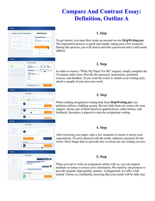 Compare And Contrast Essay Definition, Outline A | PDF Compare And Contrast Essay Definition, Outline A | PDF