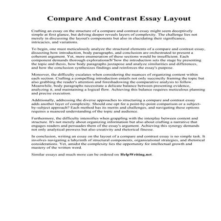 Compare and contrast essay outline | PPT