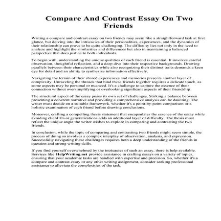Compare And Contrast Essay On Two Friends.pdf