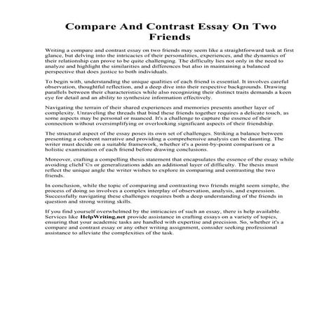 Compare And Contrast Essay On Two Friends.pdf