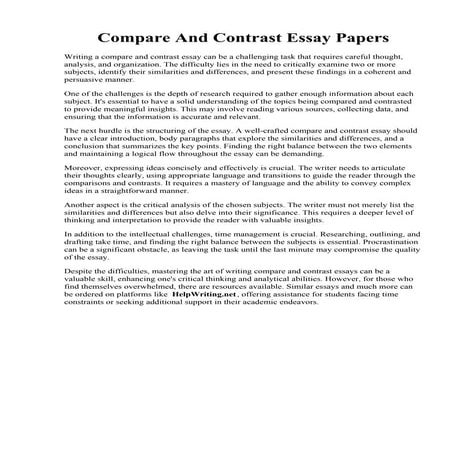 Compare And Contrast Essay Papers.pdf