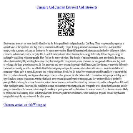 Introvert extrovert compare and contrast powerpoint | PPTX