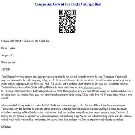 Compare And Contrast Fish Cheeks And Caged Bird | PPT