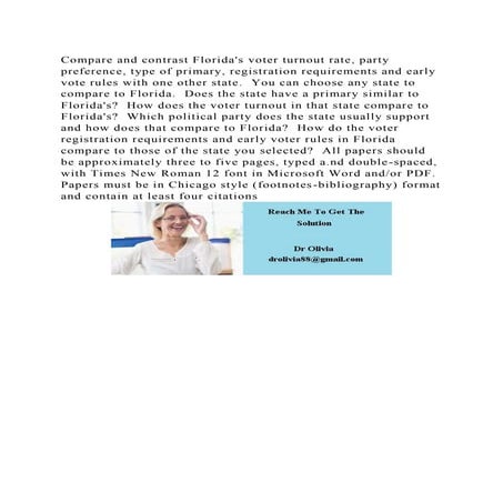 Compare and contrast Floridas voter turnout rate, party preference,.docx