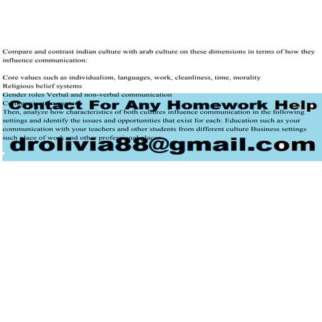 Compare and contrast indian culture with arab culture on the.pdf