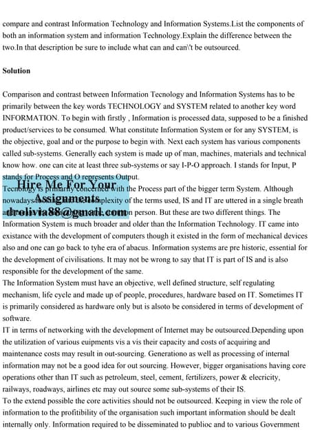 What is the difference between Information System and Information Tech.docx