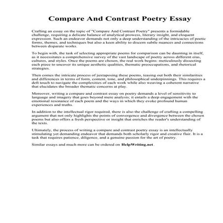 Compare And Contrast Poetry Essay.pdf