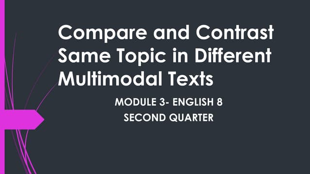 MULTIMODAL TEXTS ENGLISH GRADE 8 LESSON. | PPTX
