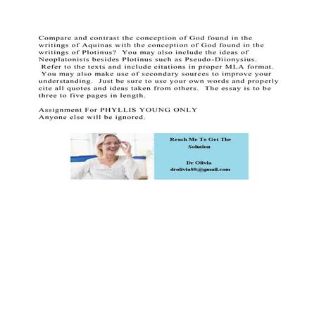 Compare and contrast the conception of God found in the writings of .docx