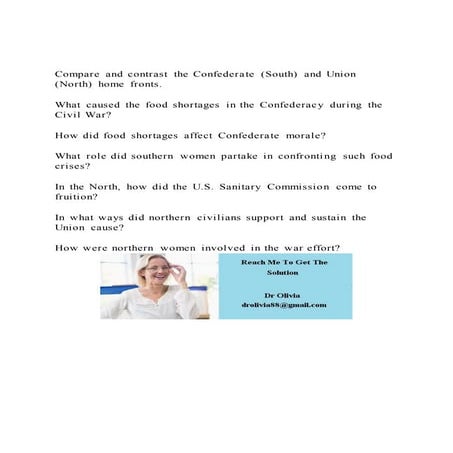 Compare and contrast the Confederate (South) and Union (North) h | DOCX