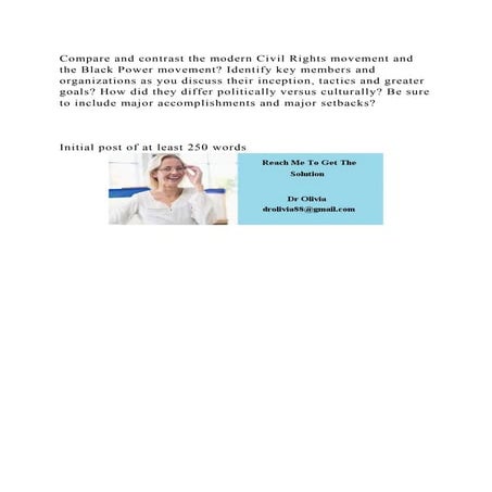 Compare and contrast the modern Civil Rights movement and the Black .docx
