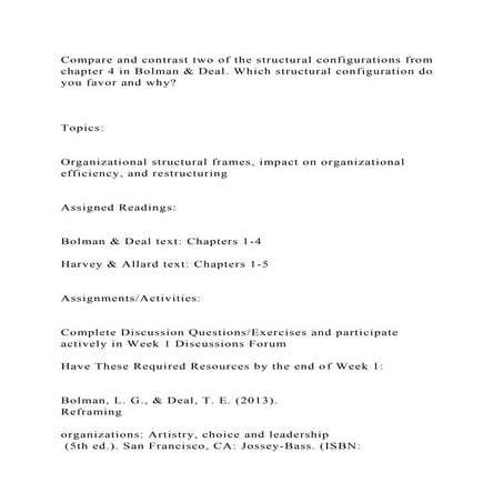 Compare and contrast two of the structural configurations from chapt.docx