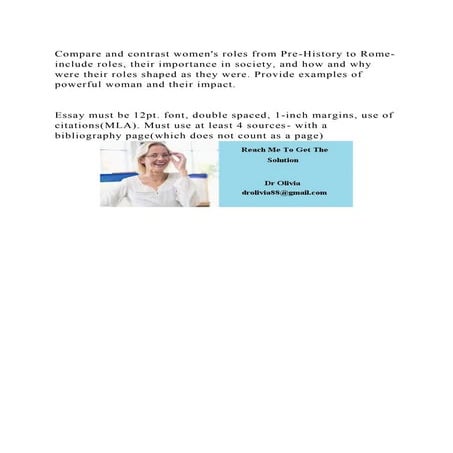 Compare and contrast womens roles from Pre-History to Rome- include.docx