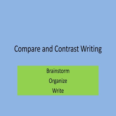 Compare and contrast writing wk 3 | PPT