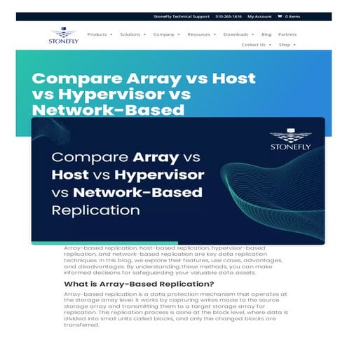 Compare Array vs Host vs Hypervisor vs Network-Based Replication | PDF