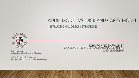 Dick and Carey Model and Addie Model Comparisons | PDF | Education