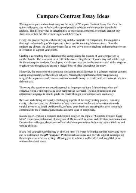 Comparison And Contrast Essay Introduction Examples.pdf