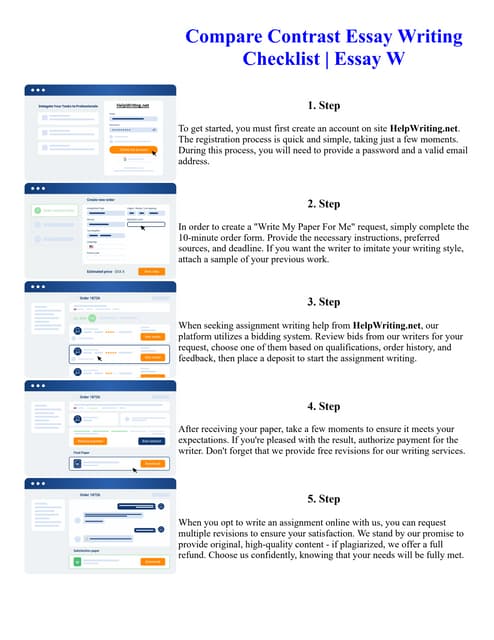 Compare Contrast Essay Writing Checklist Essay W | PDF Compare Contrast Essay Writing Checklist Essay W | PDF