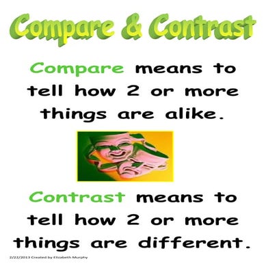 Compare & contrast comprehension skill poster | PDF