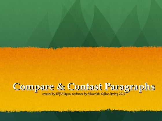 Comparison and Contrast | PPT