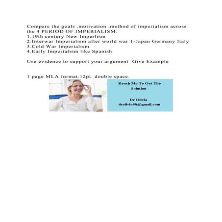 Compare the goals ,motivation ,method of imperialism across the 4 PE.docx