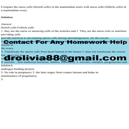 Compare the nurse cells (Sertoli cells) in the mammalian testis with.pdf
