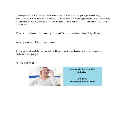 Compare the statistical feature of R to its programming features. In.docx