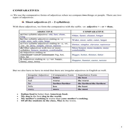 Comparative adjectives | PDF