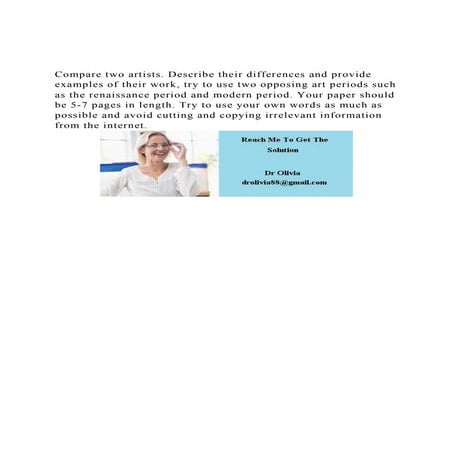 Compare two artists. Describe their differences and provide exam.docx