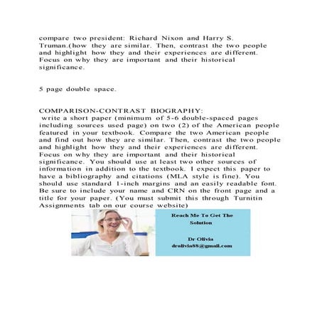 compare two president Richard Nixon and Harry S. Truman.(how they a | DOCX