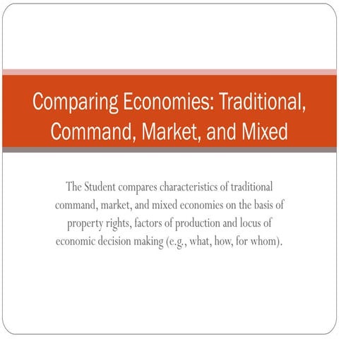 WG Unit 9 ppt. Comparing economies | PPT | Economy | Business and Finance