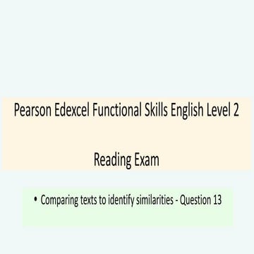 FS English Level 2 - June 17, 2023 (Reading: Comparing texts to ...