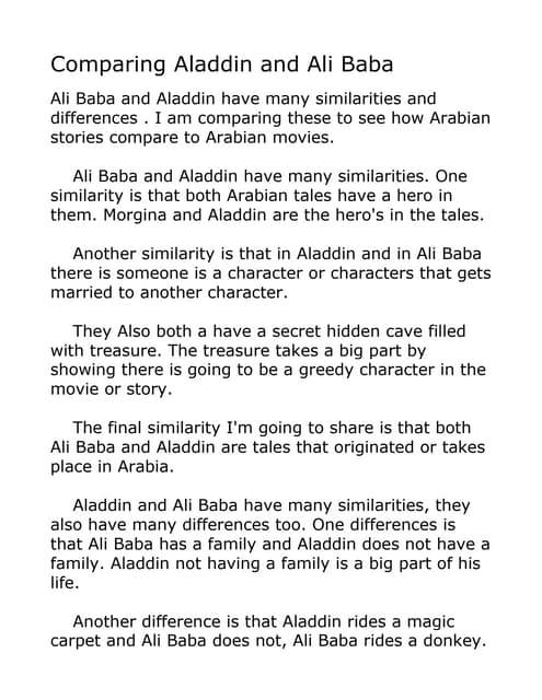 Aladdin and ali baba | PDF