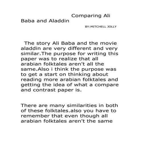 Comparing ali baba_and_aladdin | DOC