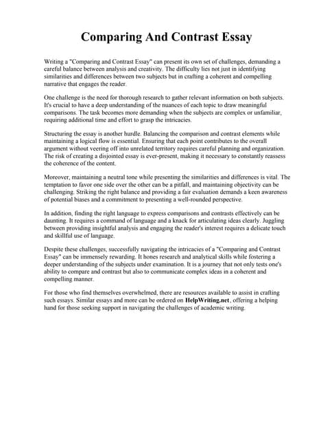 comparison and contrast | PPT