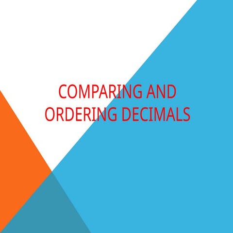 Comparing and Ordering Decimals for Grade 6x | PPTX