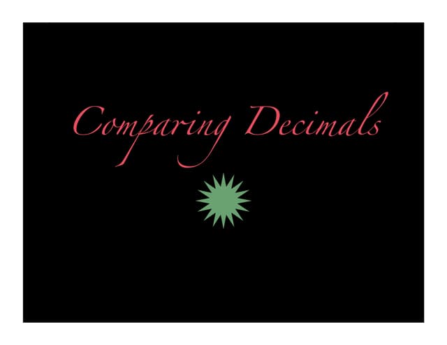 Comparing and Ordering Decimals | PPT