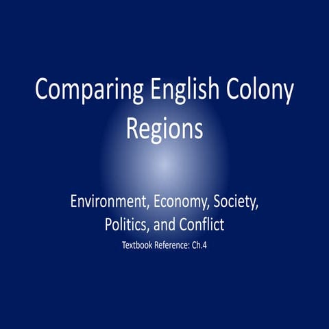 Comparing english colony regions | PPTX
