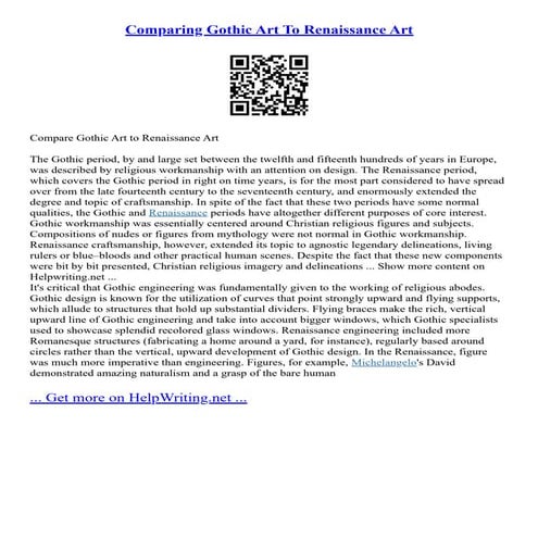 Comparing Gothic Art To Renaissance Art | PDF