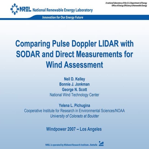 Comparing pulse doppler lidar with sodar and direct measurements for ...