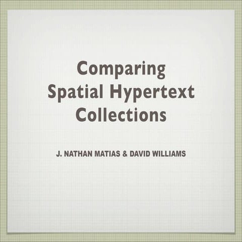 Comparing Spatial Hypertext Collections Pdf Databases Computer 5568