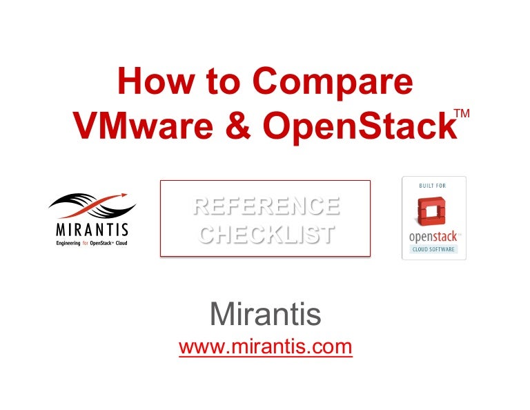 How to Compare VMWare and OpenStack