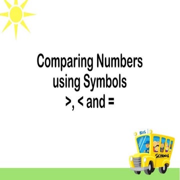 Lesson on Comparing Whole Numbers for Children | PPTX