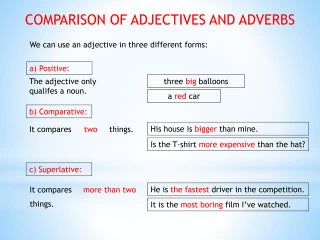 Comparative and Superlative adjectives | PPT