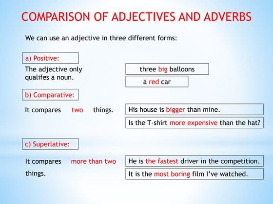 Comparison of adjectives | PPTX