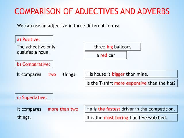 Comparison of adjectives | PPTX